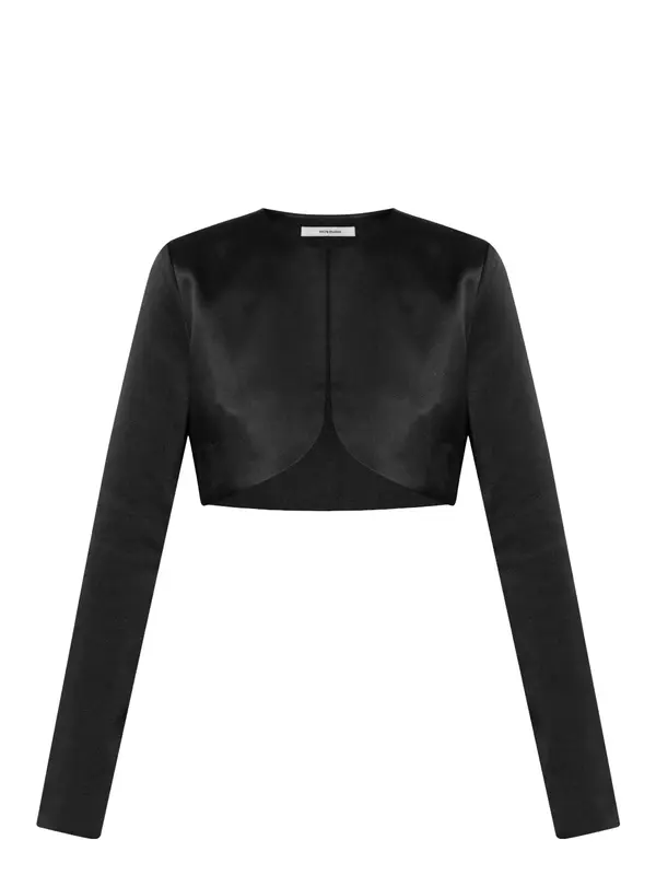 ENTIRE STUDIOS Satin Crop Top - Black