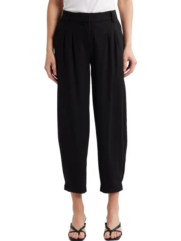 Wit & Wisdom Ab'solution Skyrise Pleated Barrel Pants - Black