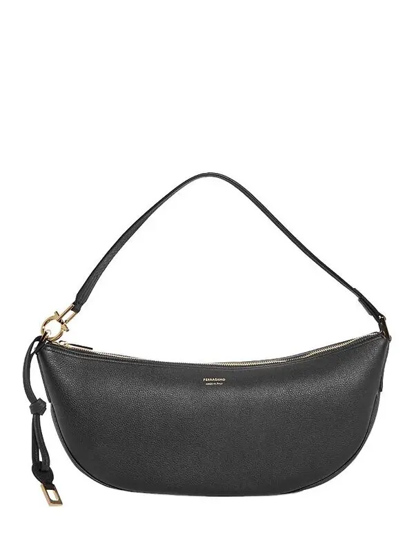 FERRAGAMO Smile Leather Shoulder Bag - Nero