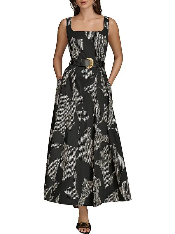 Donna Karan New York Printed Maxi Dress - Black/sand