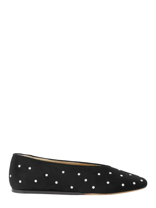 Le Monde Beryl Regency Crystal-embellished Ballet Flats - Black