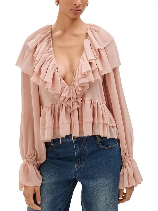 Ronny Kobo Soraya Ruffled Blouse - Rose