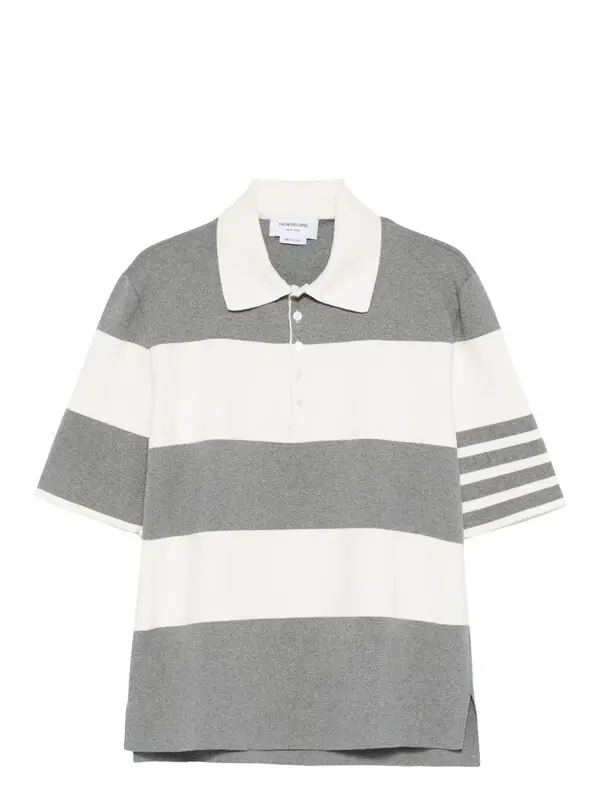Thom Browne Striped Polo Shirt - Grey