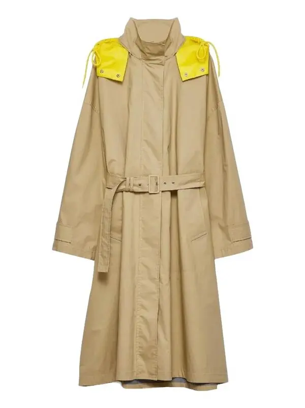 Prada Technical Poplin Raincoat - Neutrals