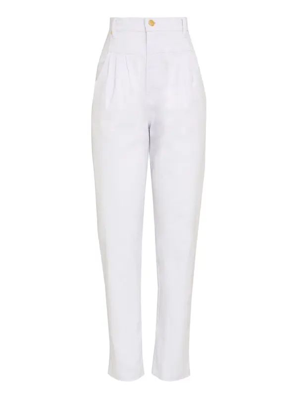 AMAPO Pleat-detailing Tapered Trousers - White