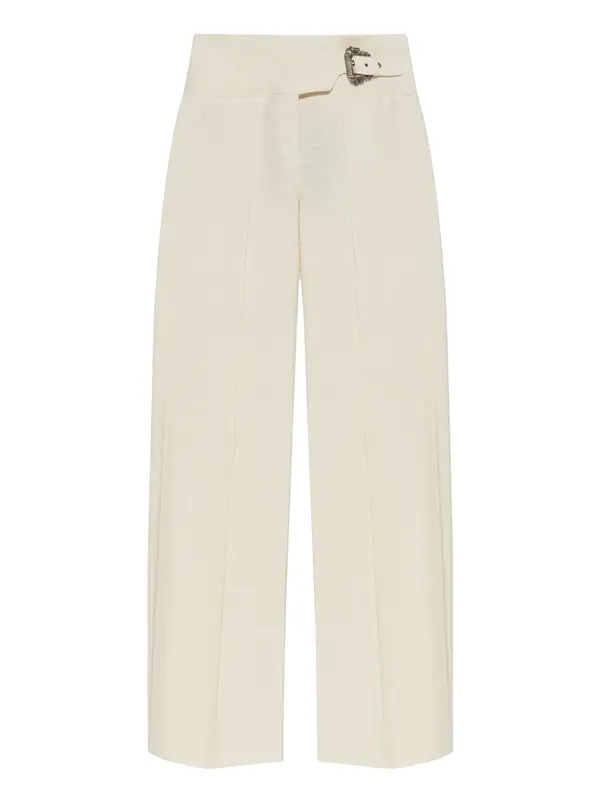 Versace Baroque Buckle Trousers - White