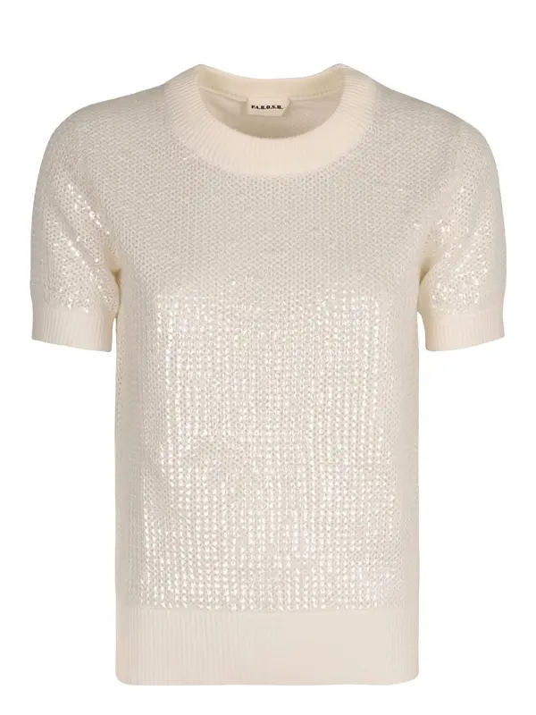P.a.r.o.s.h Sequined T-shirt - White