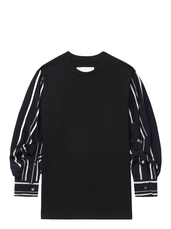 3.1 Phillip Lim Striped Long Sleeve Top - Black