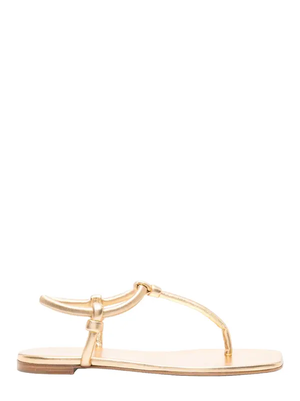 GIANVITO ROSSI Juno Thong Sandals - Golden