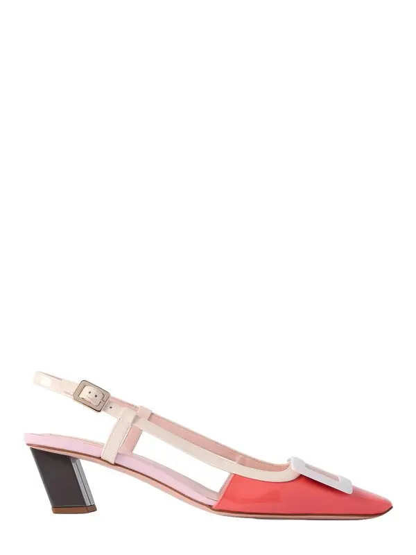 ROGER VIVIER Belle Vivier 45 Color-block Patent-leather Slingback Pumps - Red