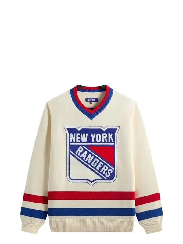 Kith X New York Rangers V-neck Lewis Sweater - Sandrift