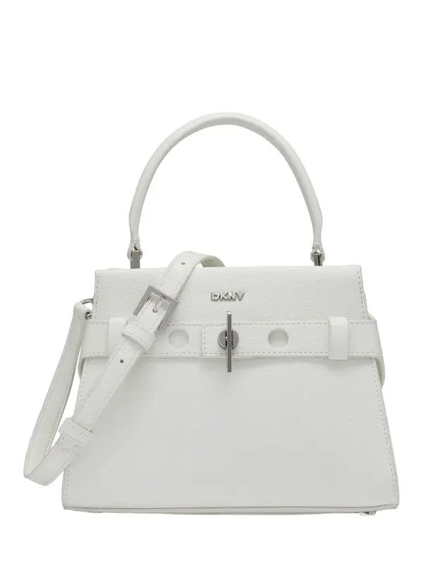 Dkny Small Leather Satchel - Optic White
