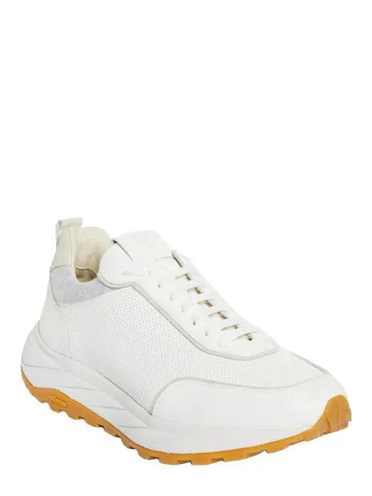 Eleventy Knit Runner Sneaker - White Camel Gray