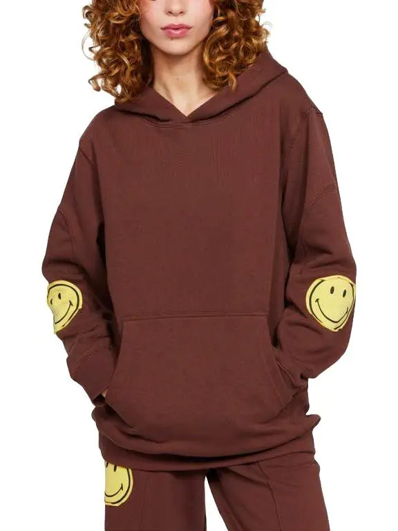 SAMII RYAN Smiley Oversized Hoodie - Brown