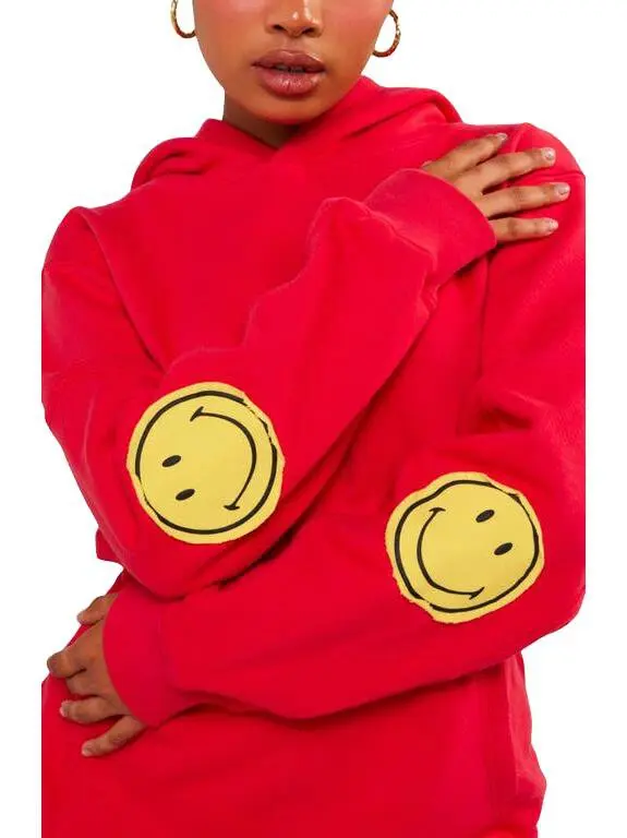 SAMII RYAN Smiley Oversized Hoodie - Red