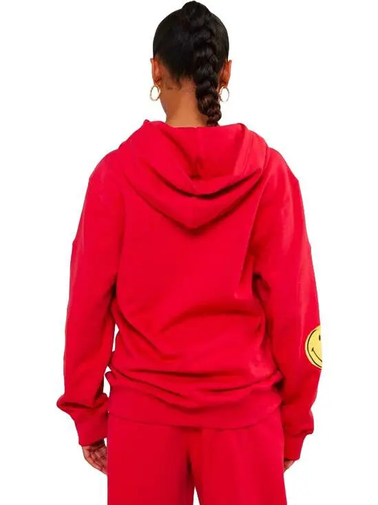 SAMII RYAN Smiley Oversized Hoodie - Red