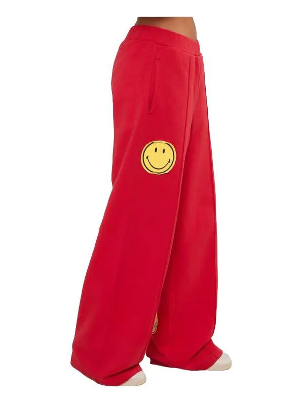 SAMII RYAN Smiley Straight Leg Pants - Red