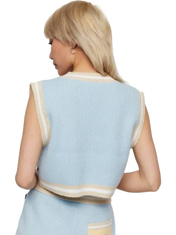 SAMII RYAN Smiley® Wimbeldon Knit Vest - Baby Blue