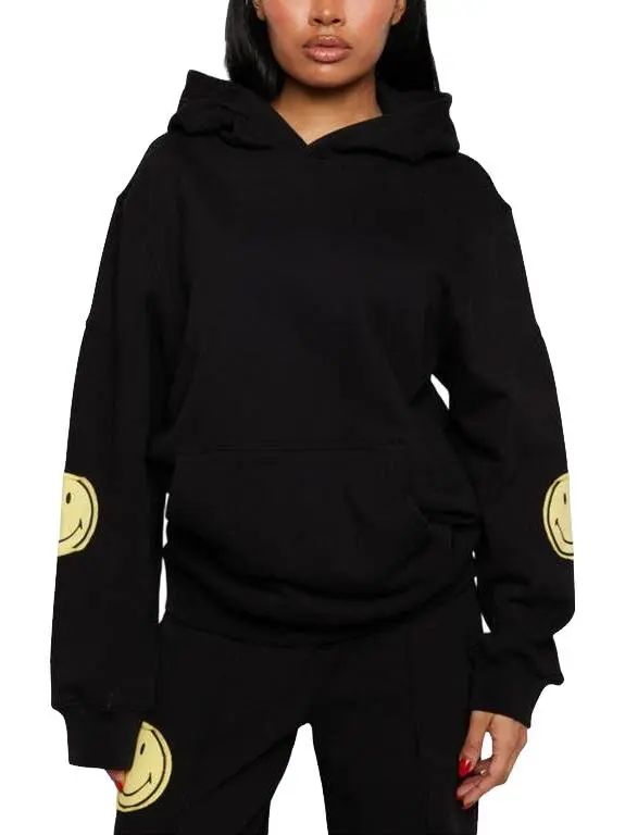 SAMII RYAN Smiley Oversized Hoodie - Black