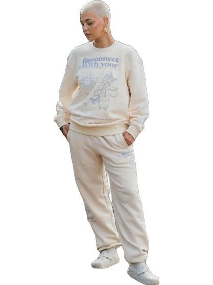 SAMII RYAN X Smiley "reconnect" Sweatpants - Cream