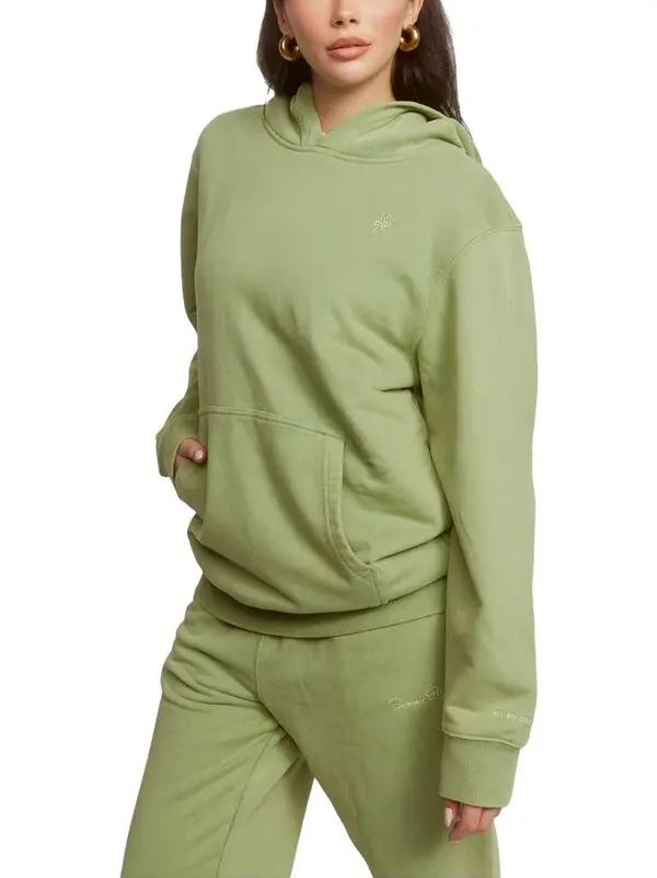 SAMII RYAN Relaxed-fit Cotton Hoodie - Olive Green
