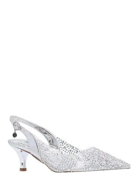 J. Reneé Ferryanne Slingback Pumps - Clear/ Silver