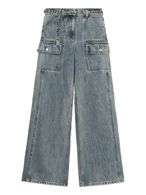 3.1 Phillip Lim Belted Wide-leg Jeans - Blue