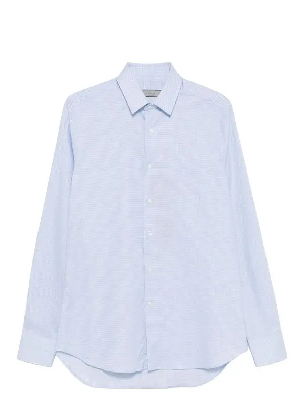 Canali Grid-pattern Shirt - Blue