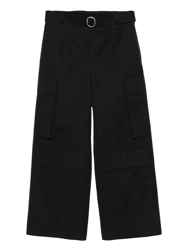 JIL SANDER Belted Cargo Trousers - Black