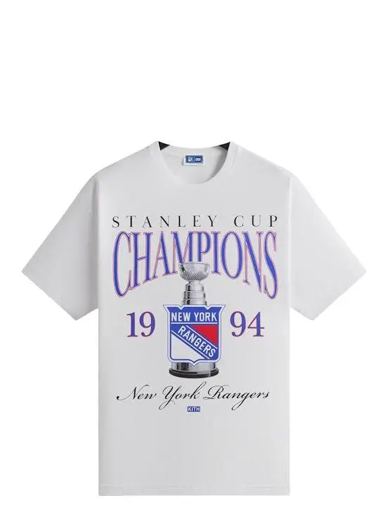 Kith X New York Rangers Champion Vintage Tee Shirt - White