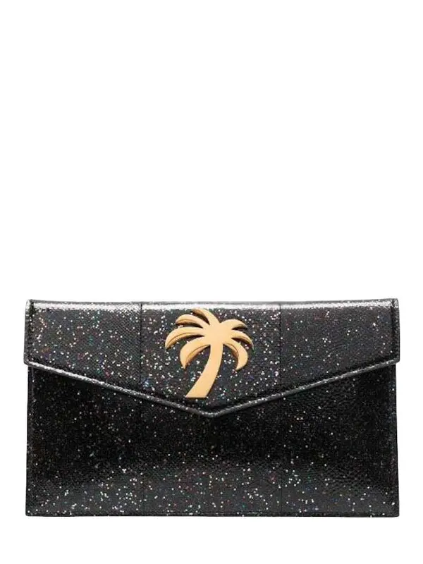 Palm Angels Palm Beach Clutch - Black/gold