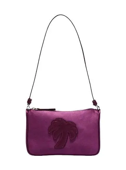 Palm Angels Satin Palm Shoulder Bag - Purple