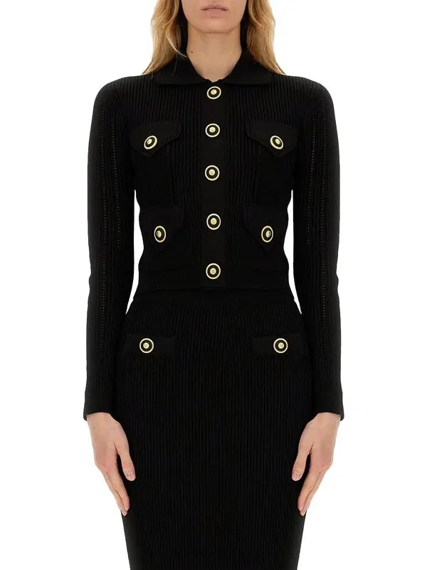 Balmain Ribbed Knit Sweater - Black