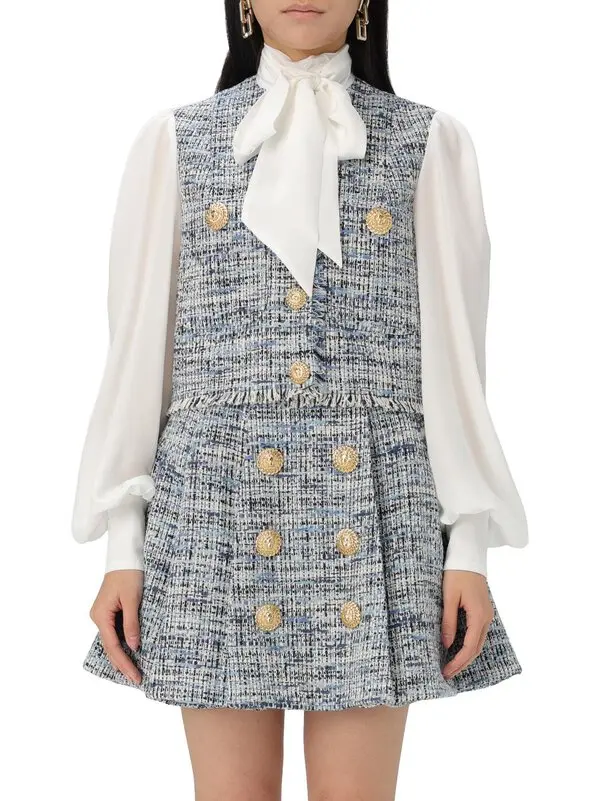 Balmain Double-breasted Tweed Vest - Multicolor