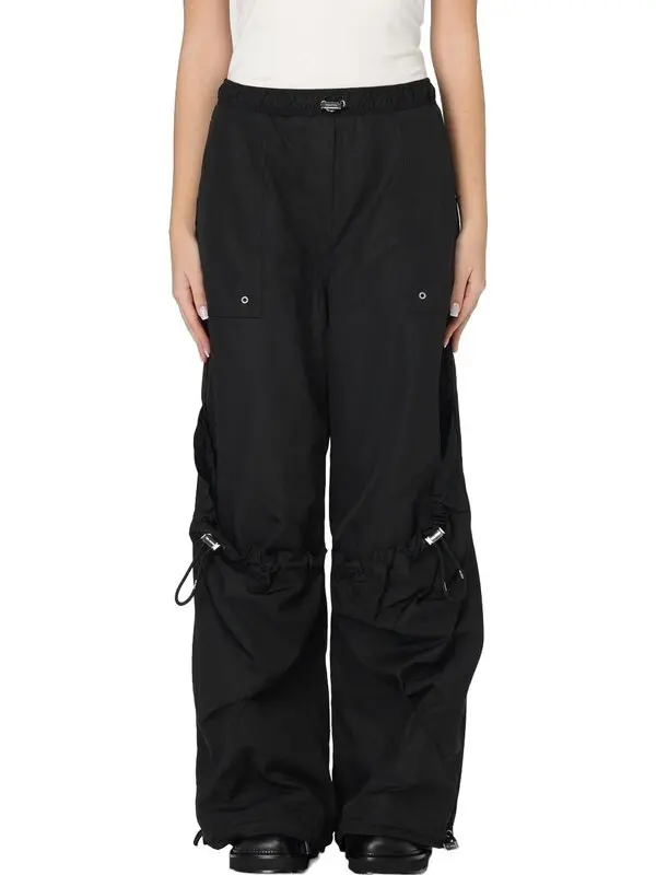 Attico Wide Leg Cargo Pants - Black