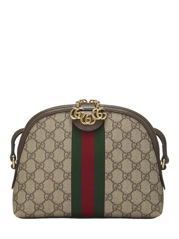 Gucci Gg Supreme Ophidia Dome Shoulder Bag - Brown