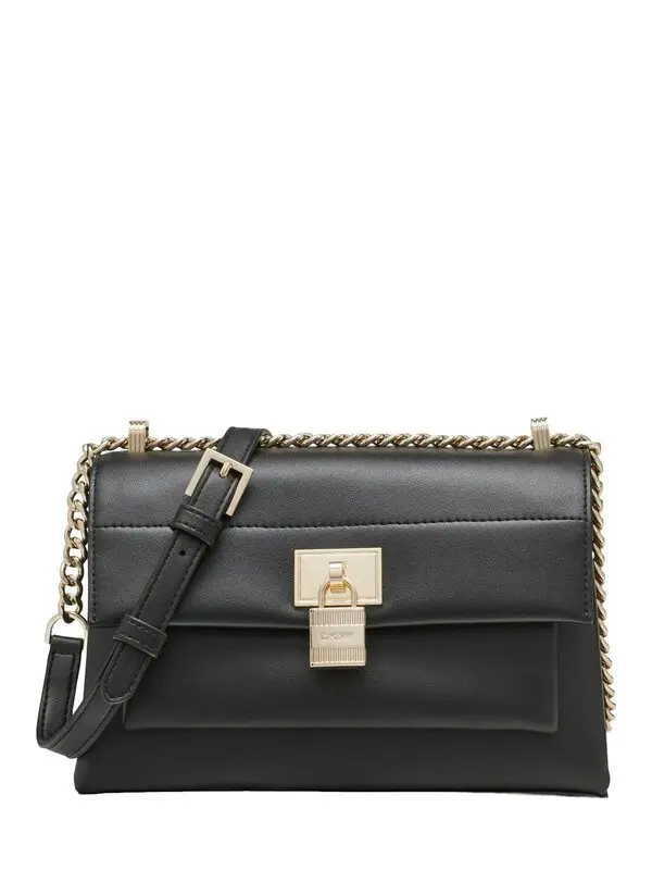 Dkny Evie Flap Shoulder Bag - Blk/gold