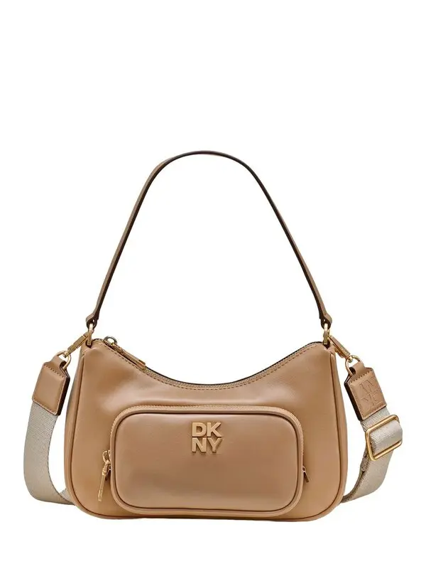 Dkny Top-zip Shoulder Bag - Cappucino