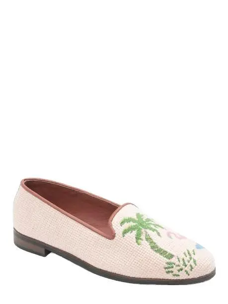 BYPAIGE Flamingo Needlepoint Loafer - Light Pink