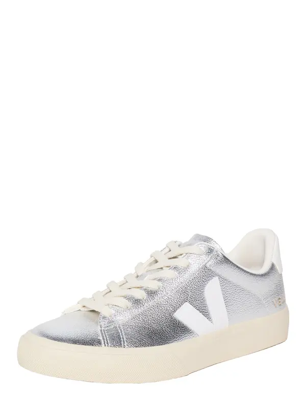 VEJA Campo Chromefree Leather Sneakers - Silver White