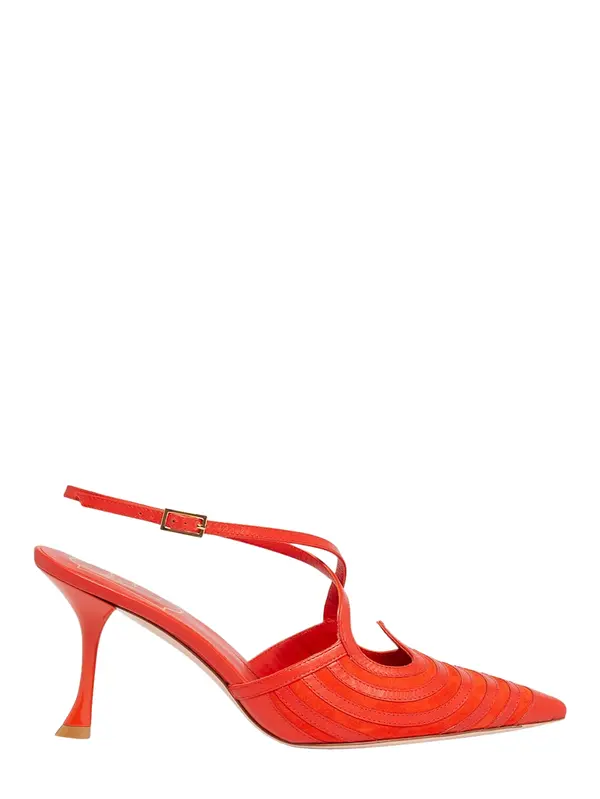 ROGER VIVIER I Love Vivier Slingback Pumps - Sunset Red