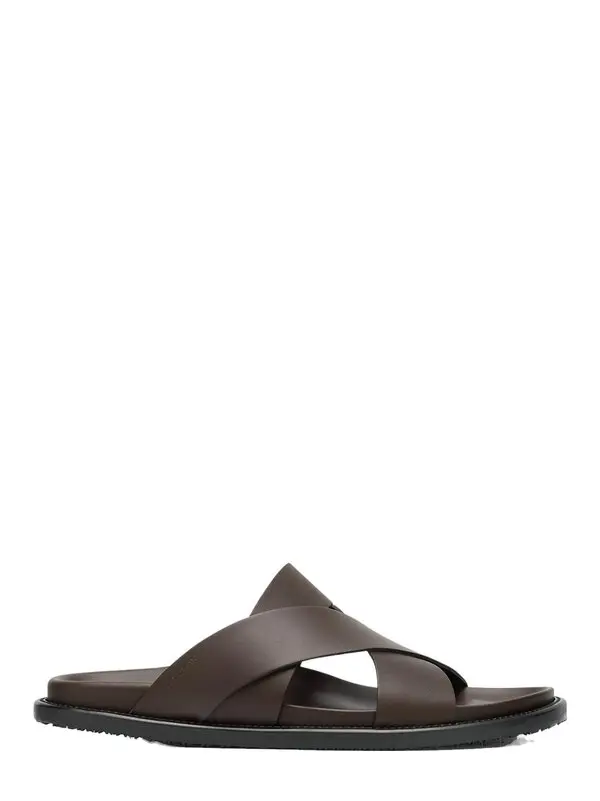 STUART WEITZMAN Berkley Leather Slide Sandals - Espresso