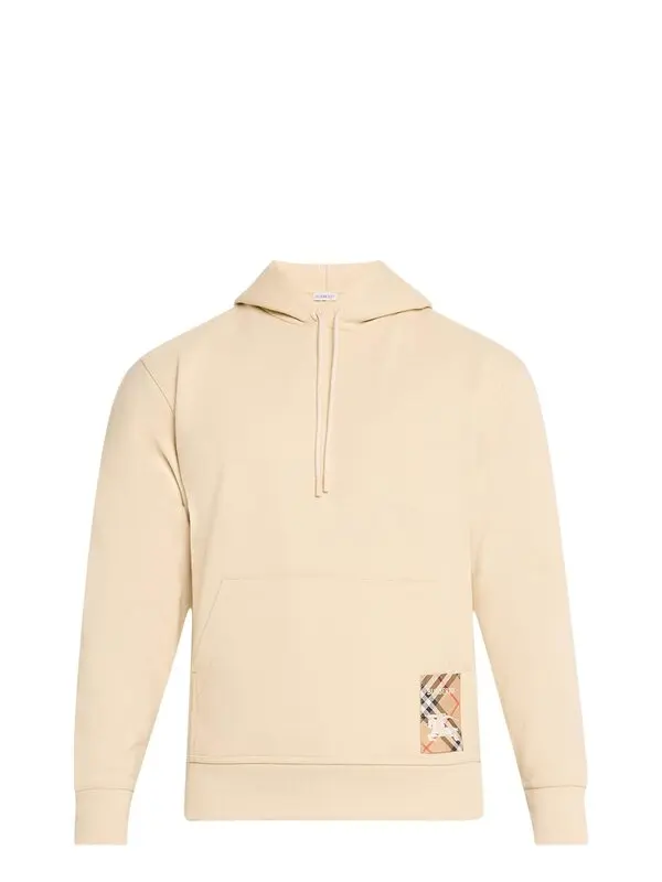 Burberry Terry Cotton Hoodie With Ekd Patch - Nutmeg