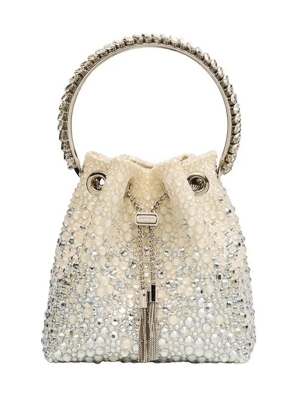 JIMMY CHOO Bon Bon Embellished Bag - Ivorycrystal