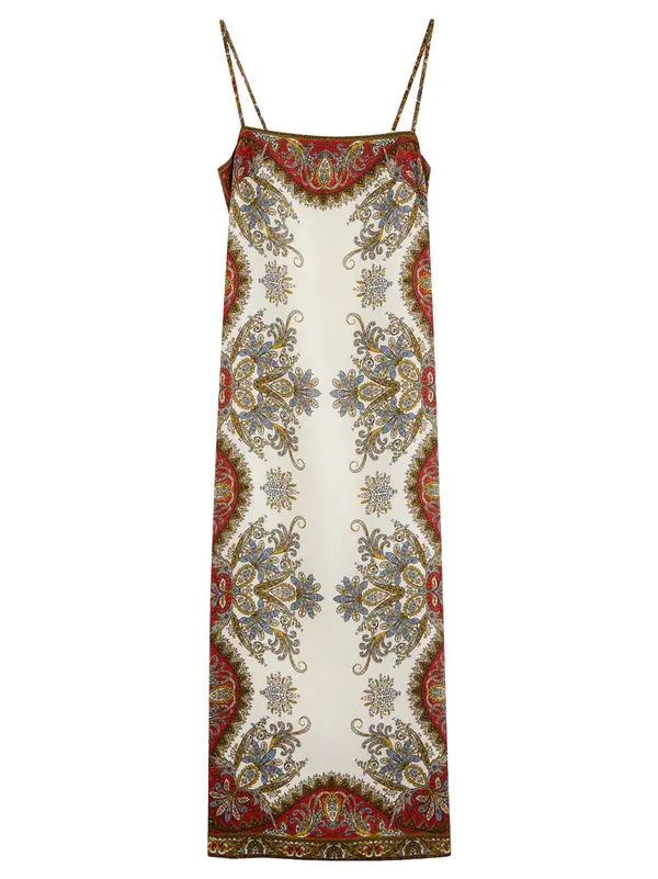 Veronica Beard Petra Paisley-print Linen Midi Dress - Multicoloured