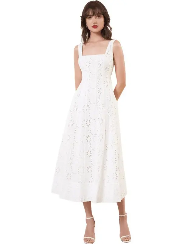 Yumi Kim Freya Cotton Eyelet Dress - Natural