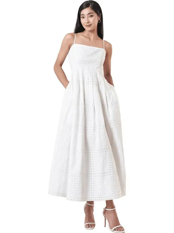 Yumi Kim Eyelet Midi Dress - White