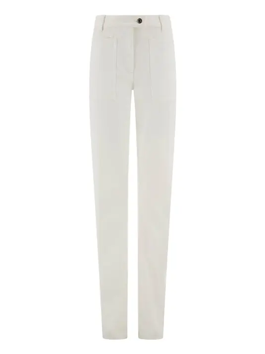 FERRAGAMO Five-pocket Cotton Trousers - White