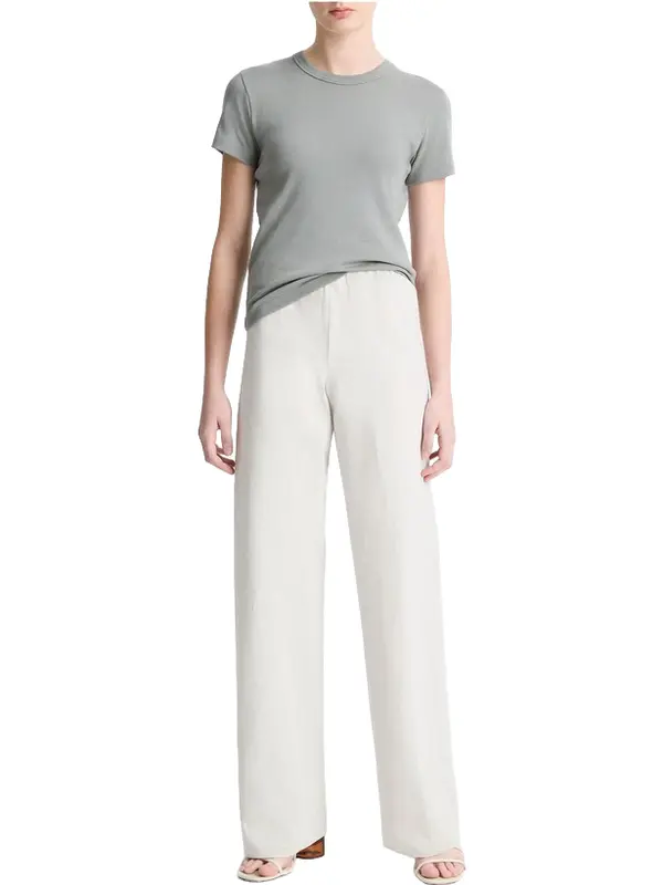 Vince Cotton-blend High-waist Bias Pant - Natural