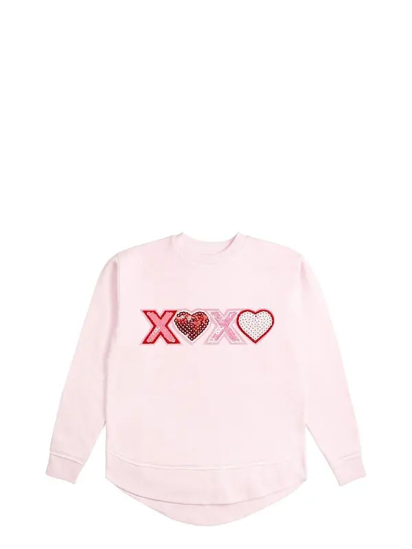 SWEET WINK Xoxo Sequin Patch Sweatshirt - Ballet Pink